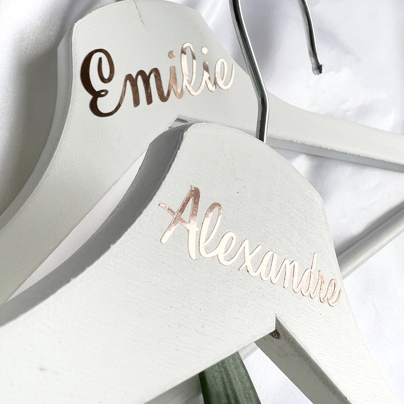 Wedding Hanger Name Tag Personalized Gold Pink - Wedding Decals ...