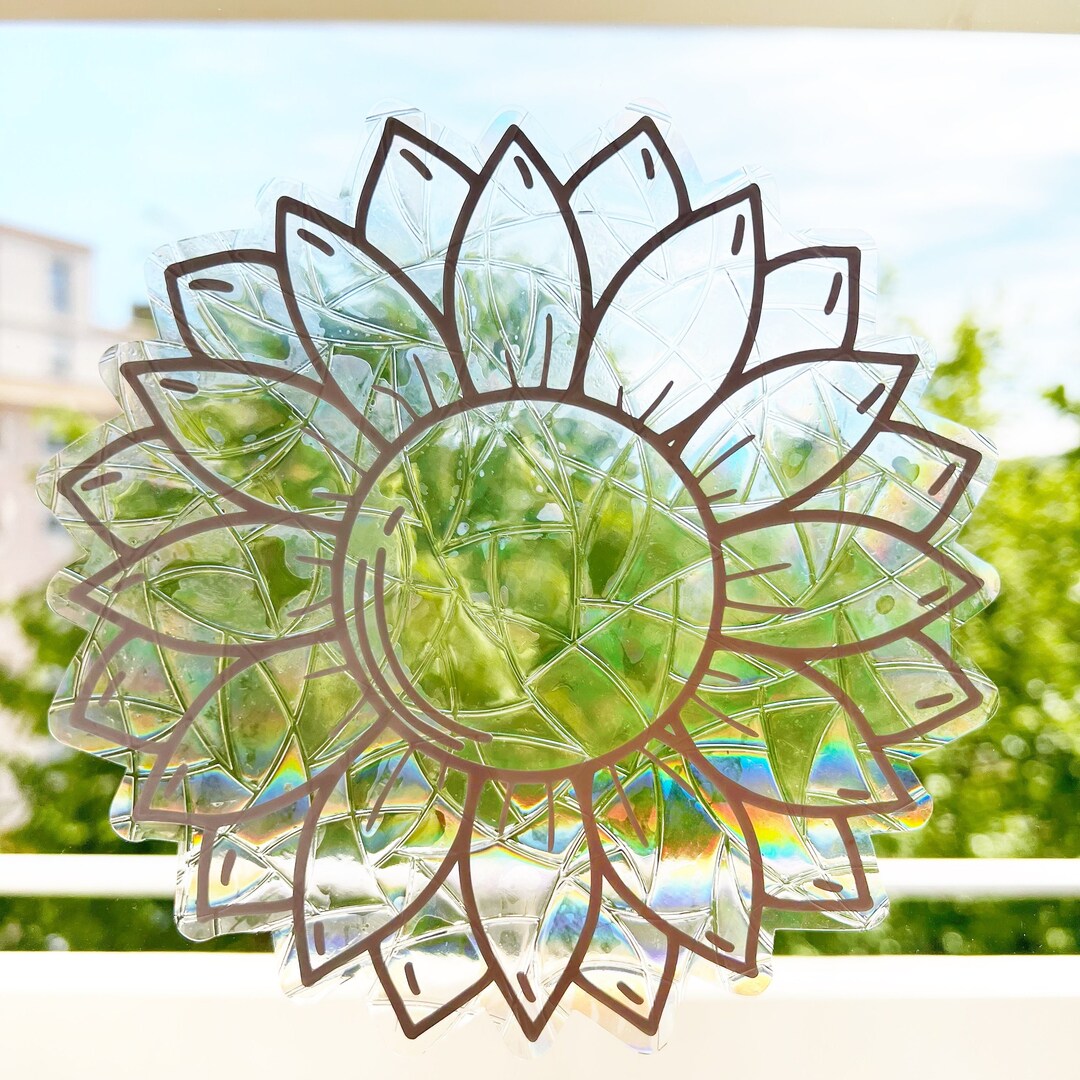 Rainbow Catcher Window "sun Flower" Sticker - Suncatcher - Decal ...