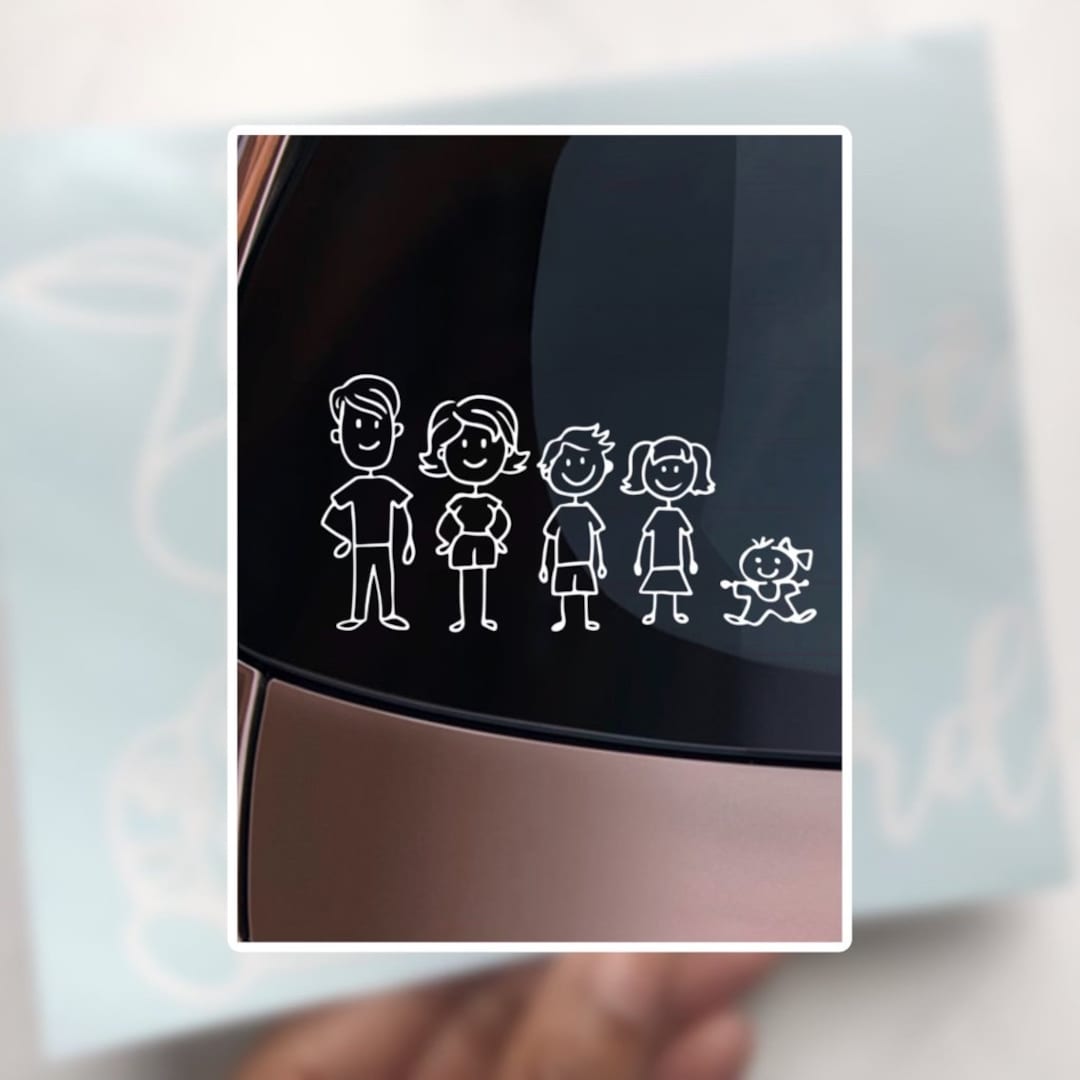Family Sticker for Car - Sticker Family Members Car - Dad, Mom, Child ...