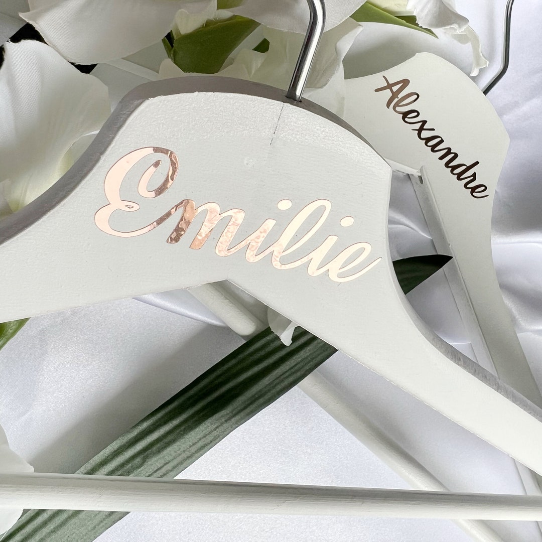 Wedding Hanger Name Tag Personalized Gold Pink - Wedding Decals ...