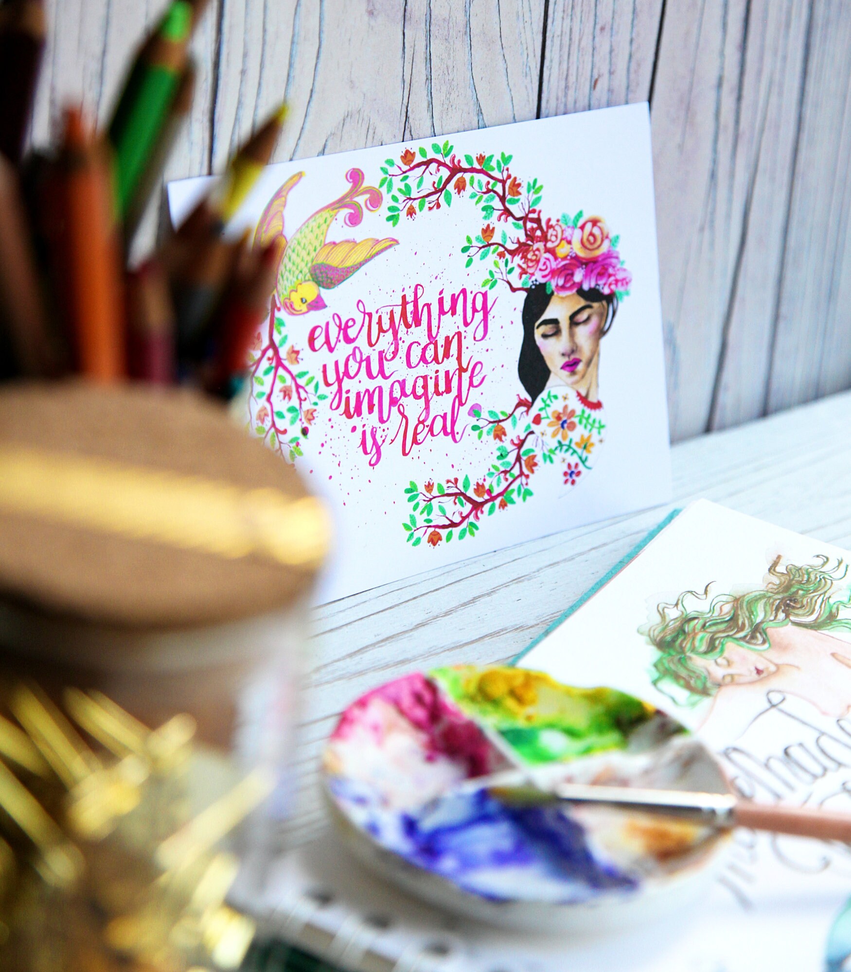 Mexican Folk Art Postcard With Inspiration Quote - Etsy