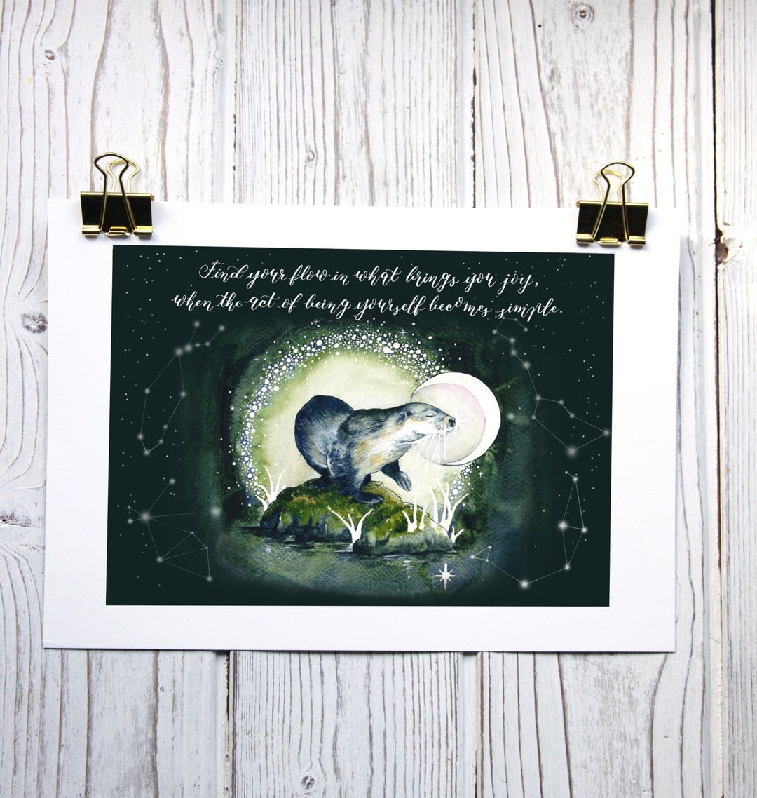 Otter Animal Spirit Art Print Limited Edition - Etsy