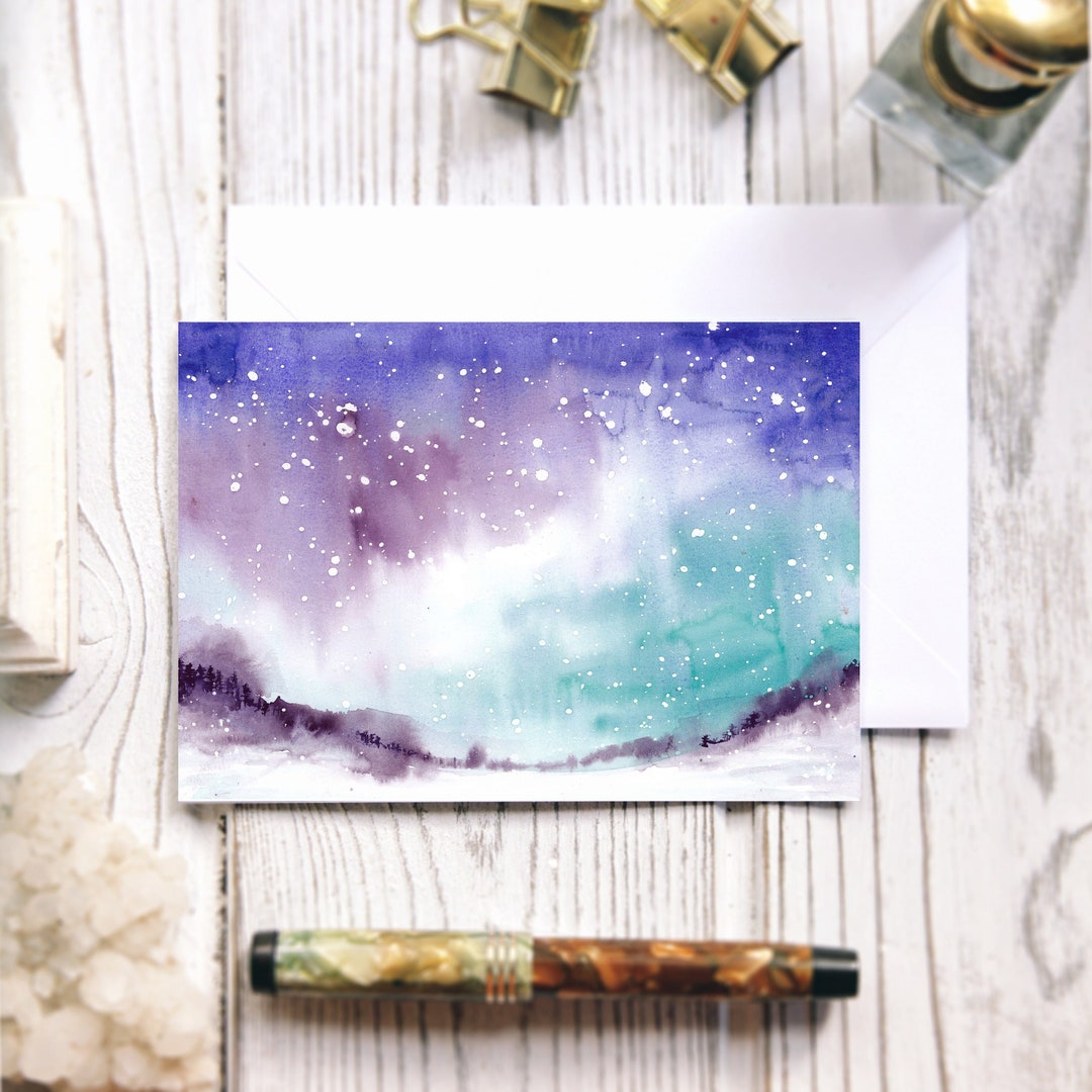 Northern Lights Aurora Borealis Card - Etsy