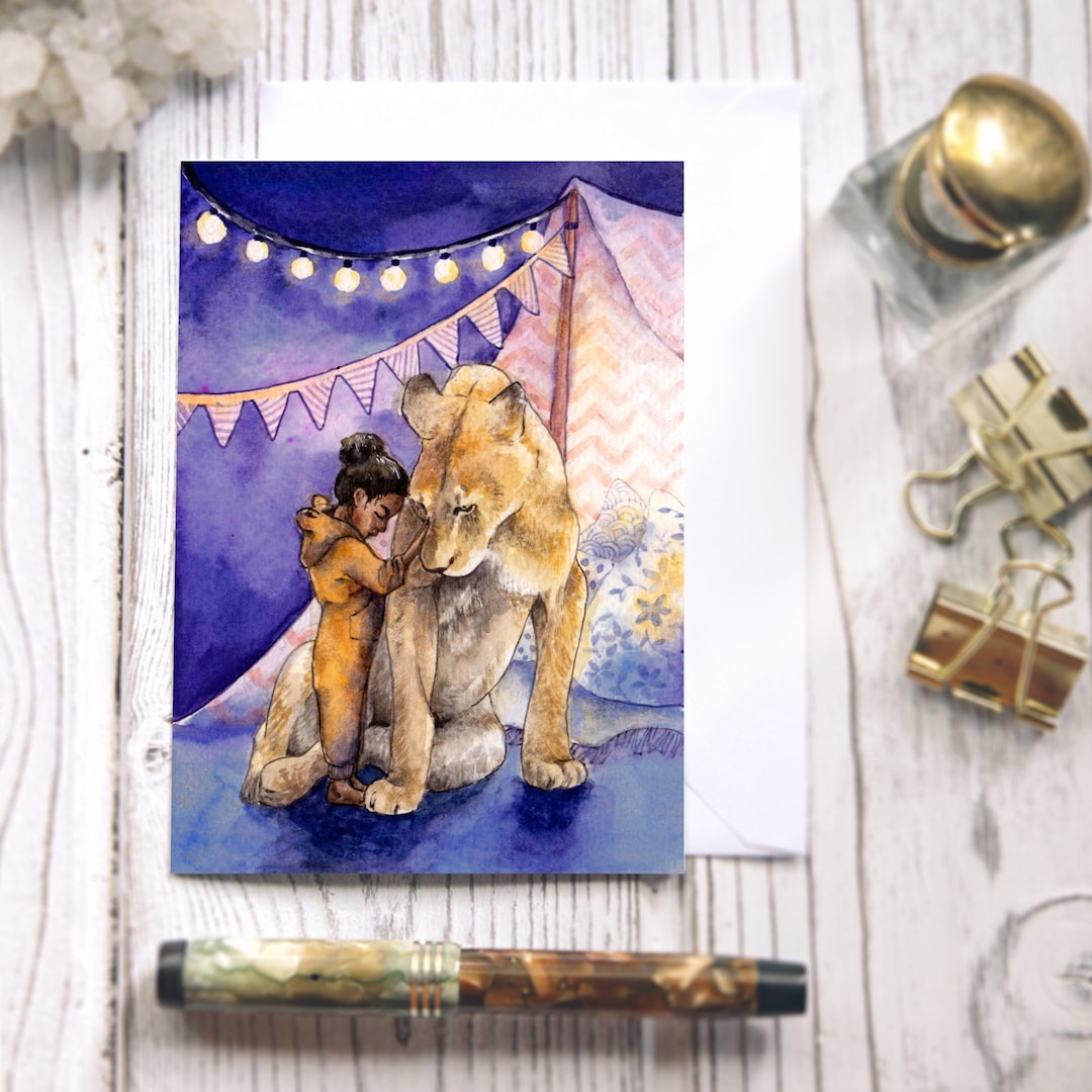 Mother's Day Lion Cub Card - Etsy UK