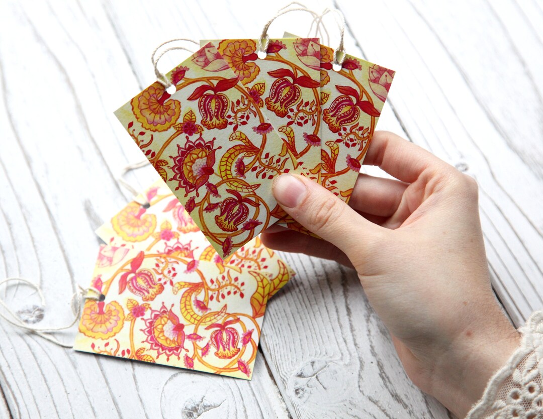 Indian Block Print Inspired Gift Tags - Etsy