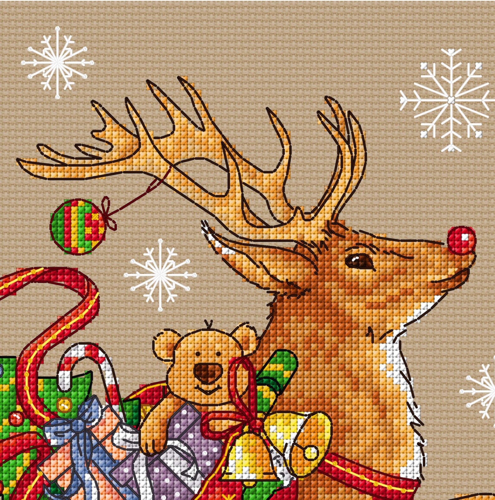 AJBD14 Christmas Reindeer Chart Only Pdf - Etsy