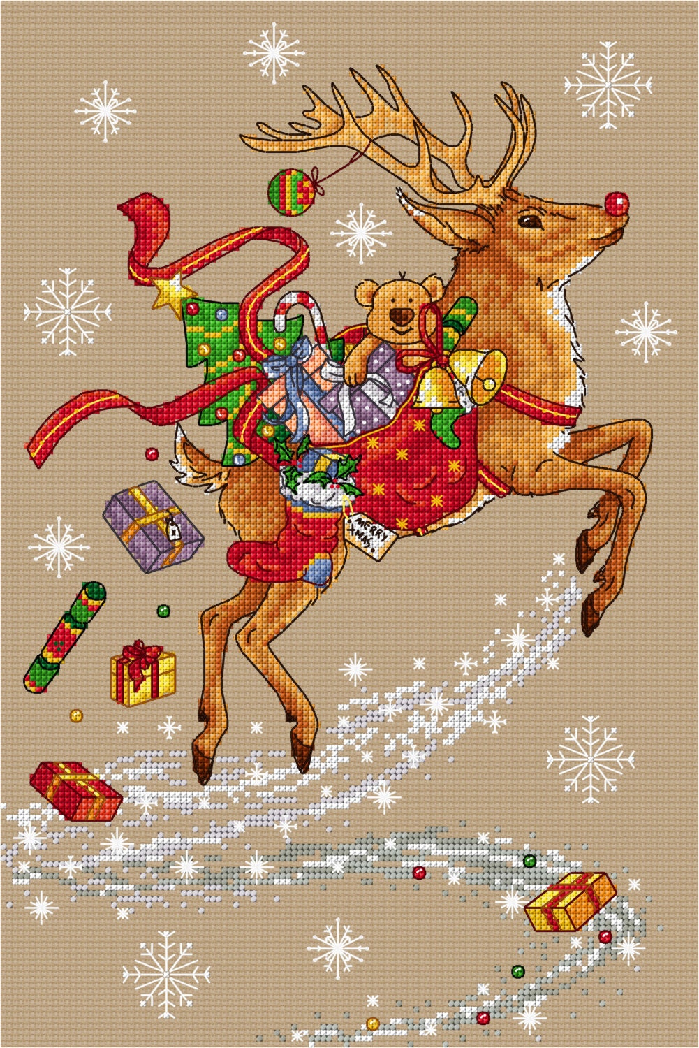 AJBD14 Christmas Reindeer Chart Only Pdf - Etsy