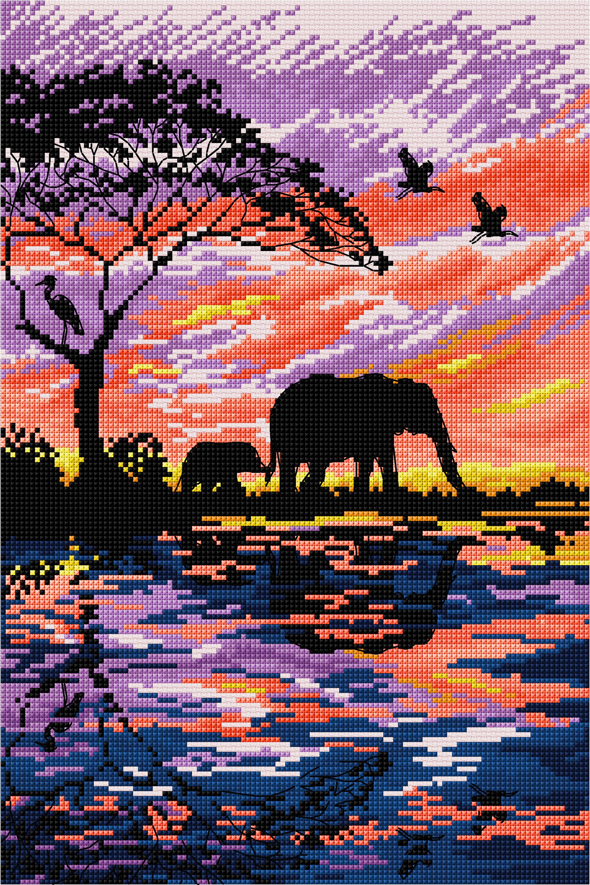 AJBD59 African Sunset Pdf Chart Only - Etsy