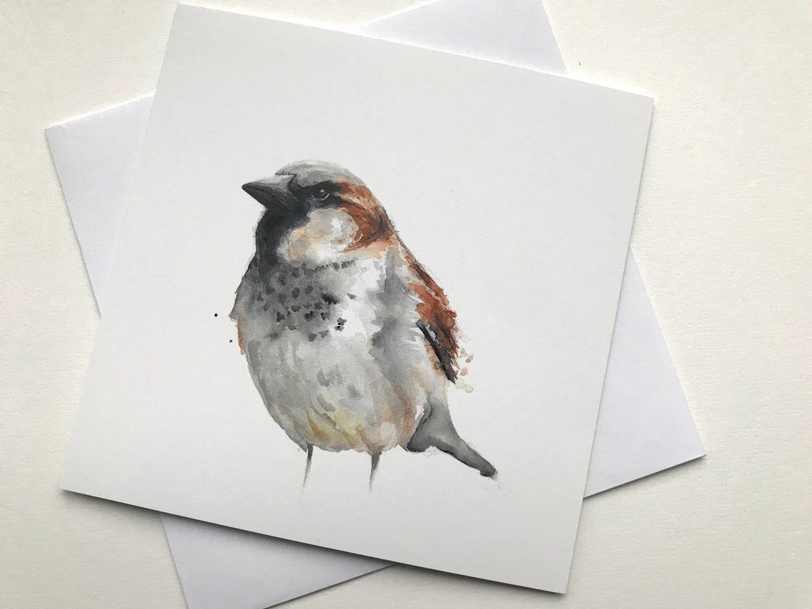 Sparrow Card Garden Bird Card House Sparrow Card Bird - Etsy UK