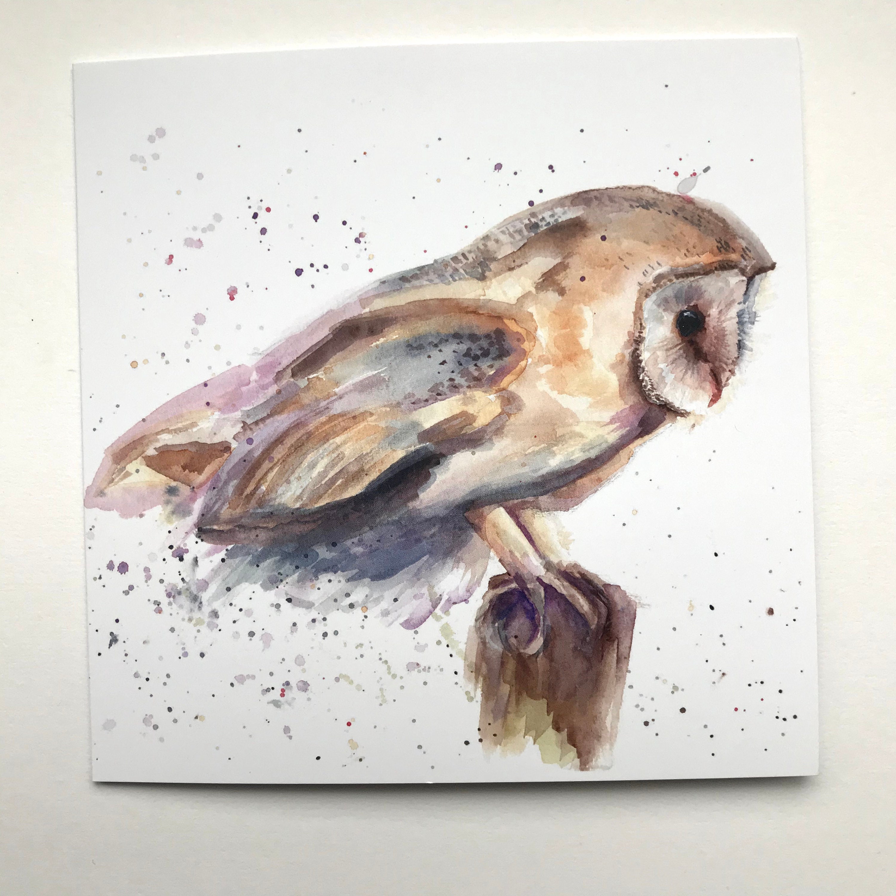 Watercolour Barn Owl Card Owl Greetings Card Owl Lovers | Etsy