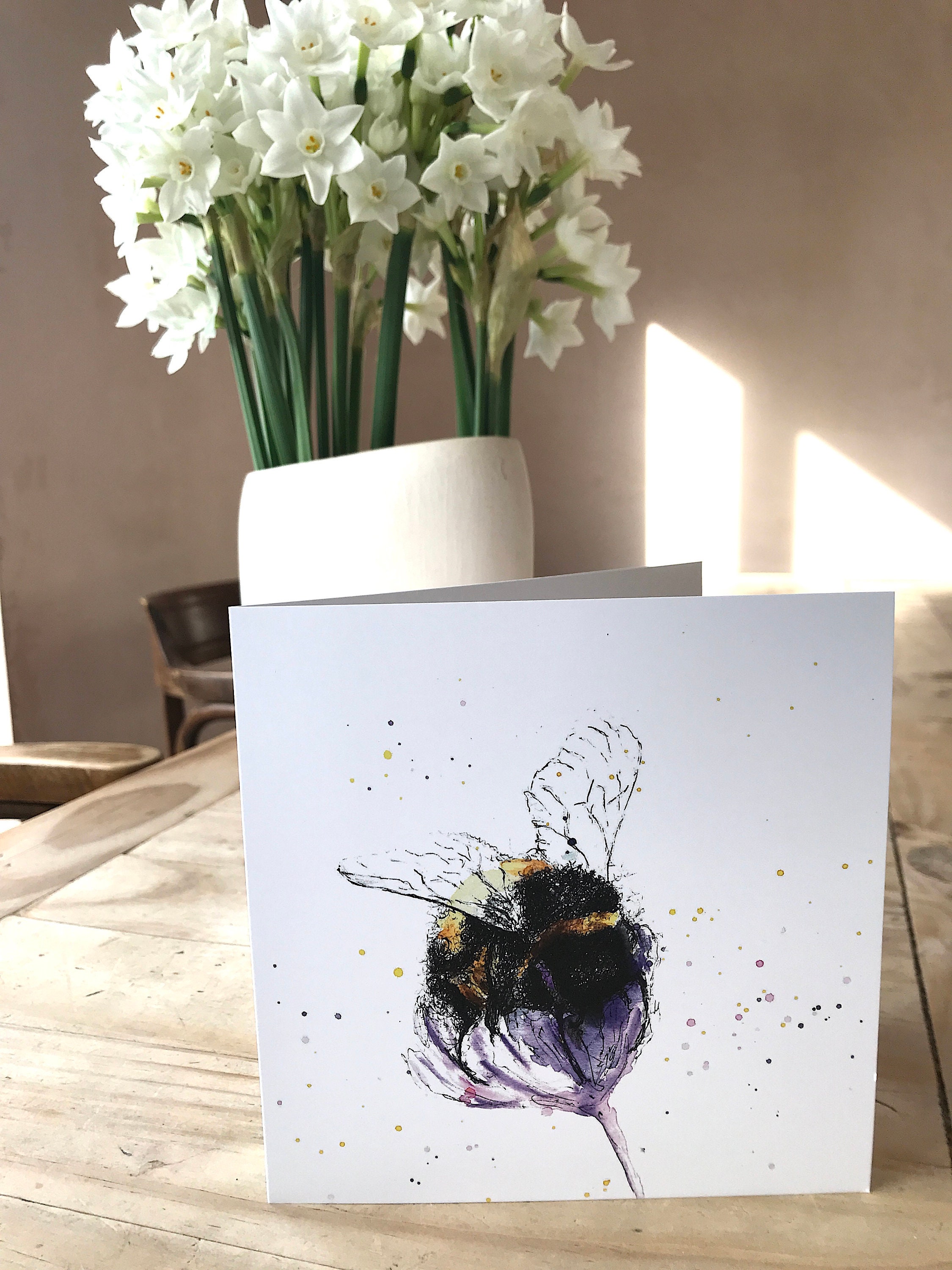 Bumble Bee Card Pretty Bee Card Bee Lovers Card Blank - Etsy