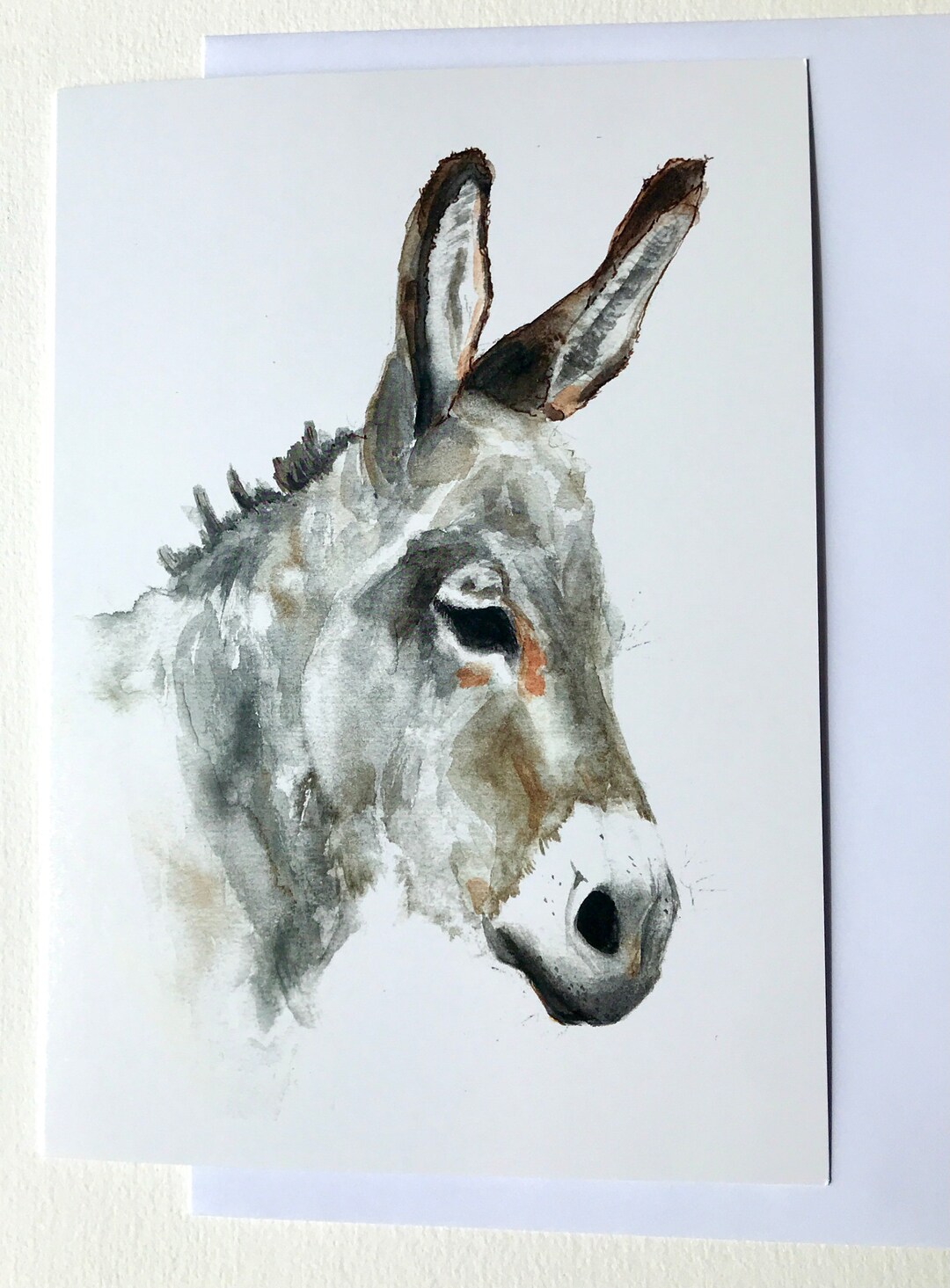 Donkey Card - Donkey Art Card - Donkey Lovers Card - Etsy