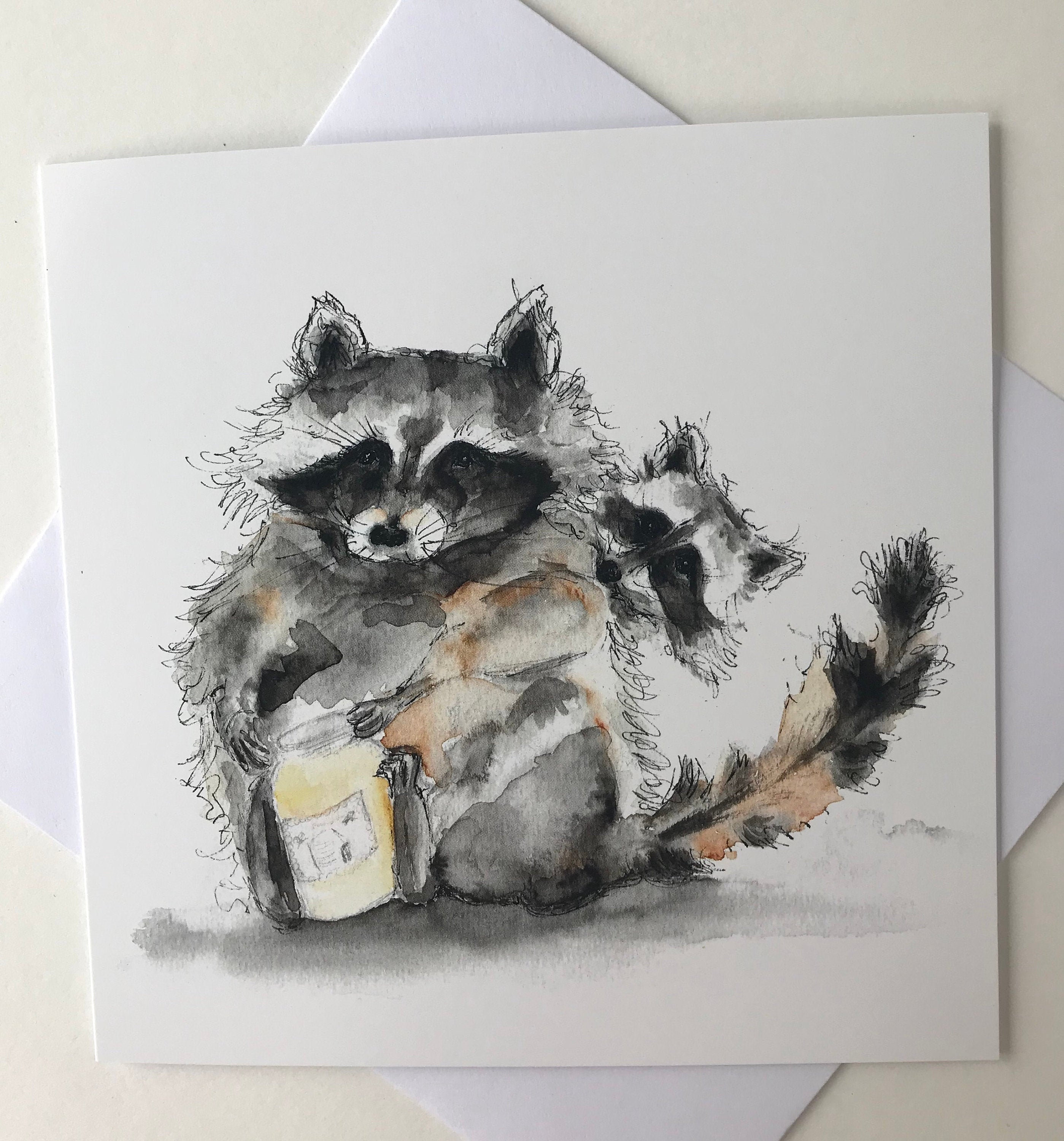 Rascal Raccoons Raccoon Card Funny Raccoon Card Blank Card - Etsy