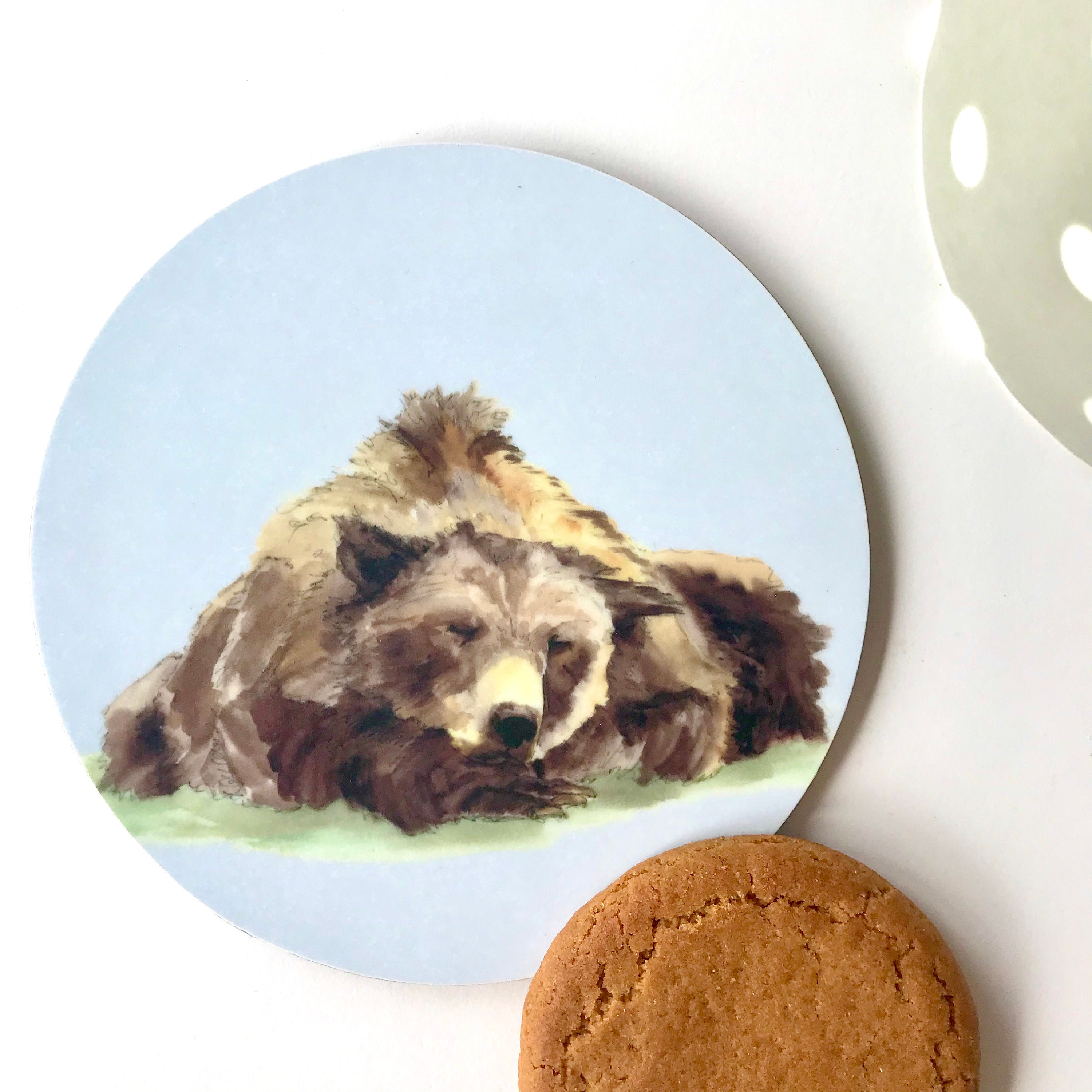Bear Coaster - Bear Coaster Gift - Round Coasters - Single Coasters - Etsy