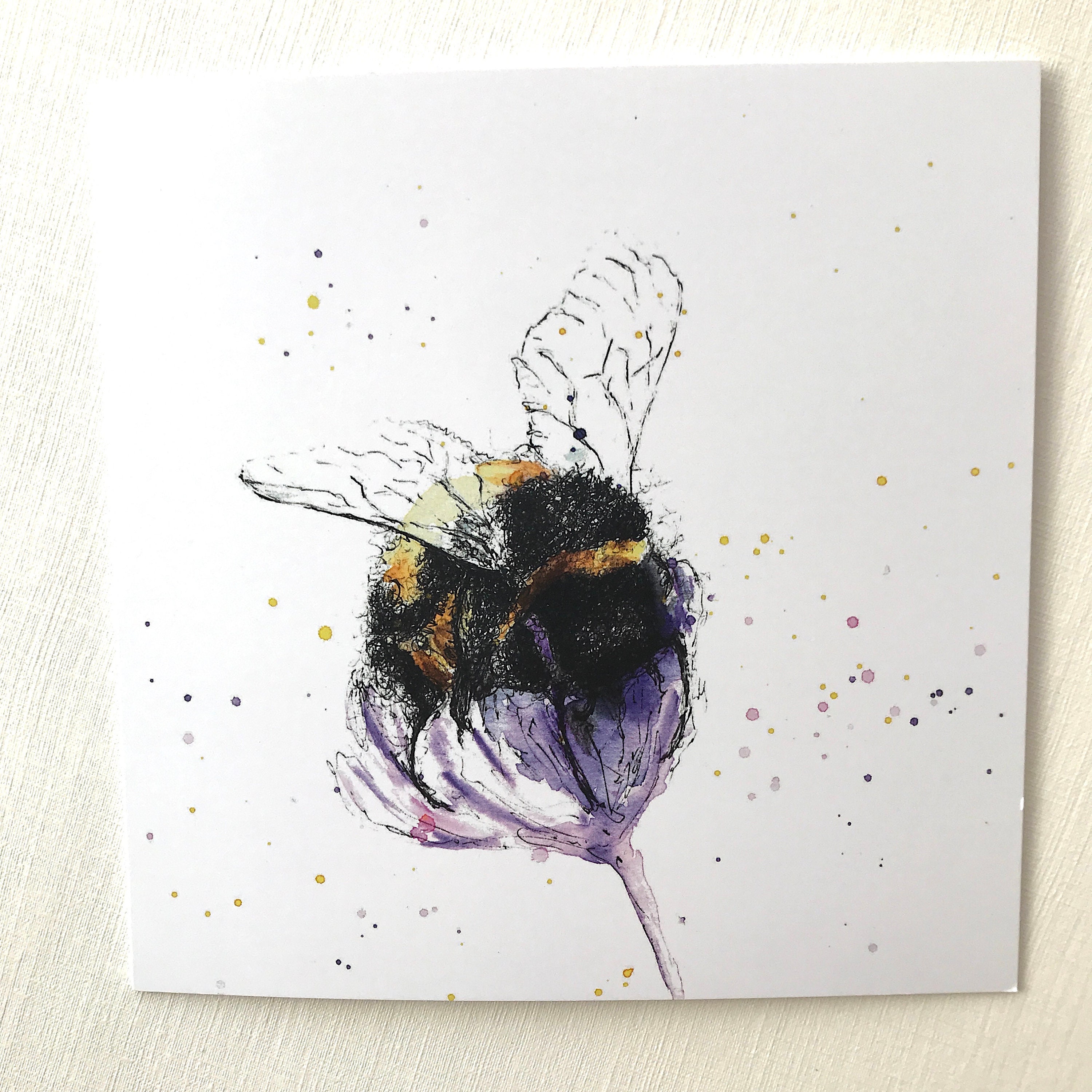 Bumble Bee Card Pretty Bee Card Bee Lovers Card Blank - Etsy