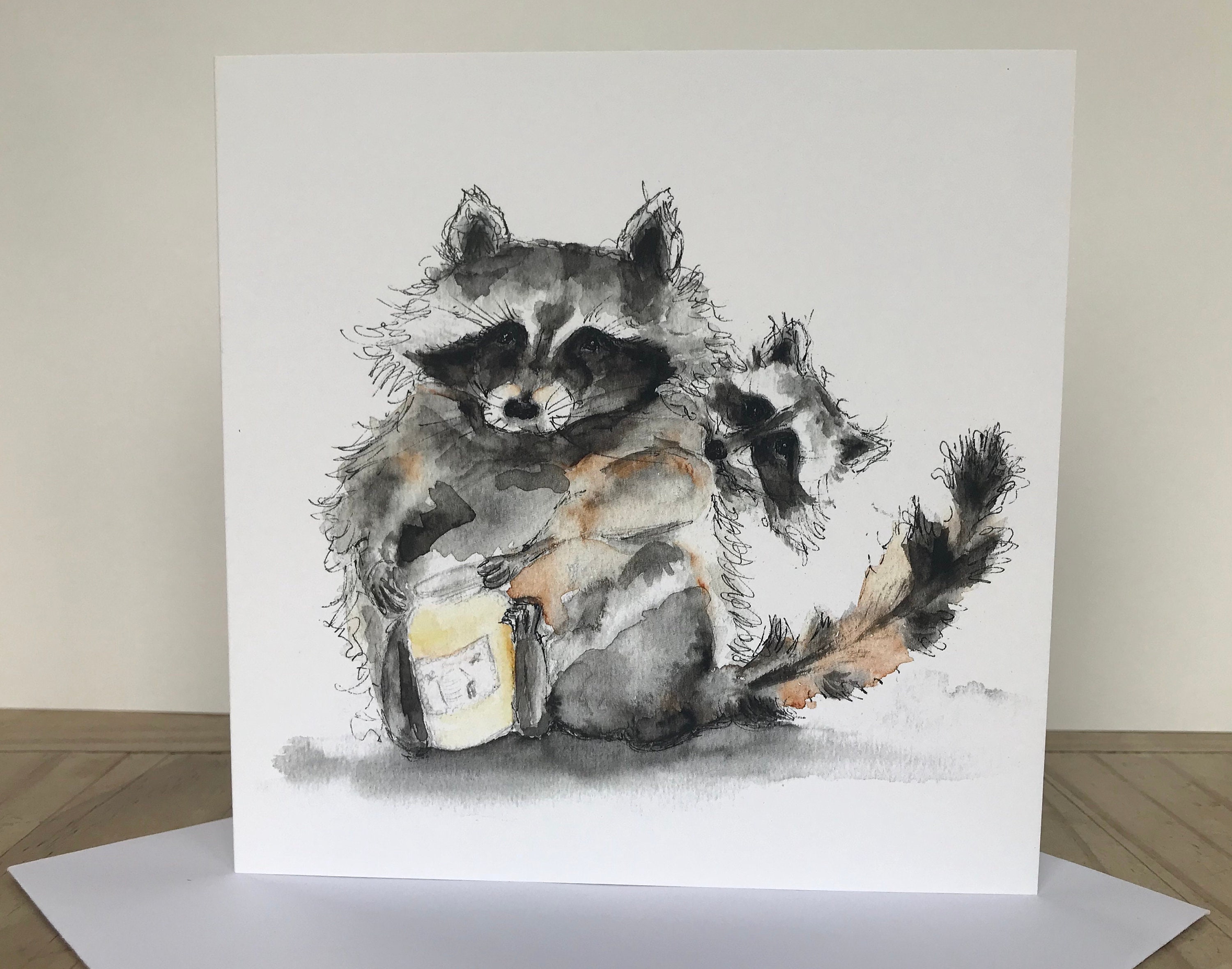 Rascal Raccoons Raccoon Card Funny Raccoon Card Blank Card - Etsy