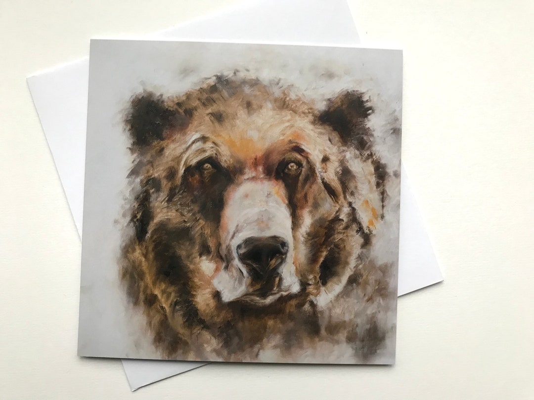Bear Card - Brown Bear Card - Grizzly Bear Card - Blank Bear Card. - Etsy