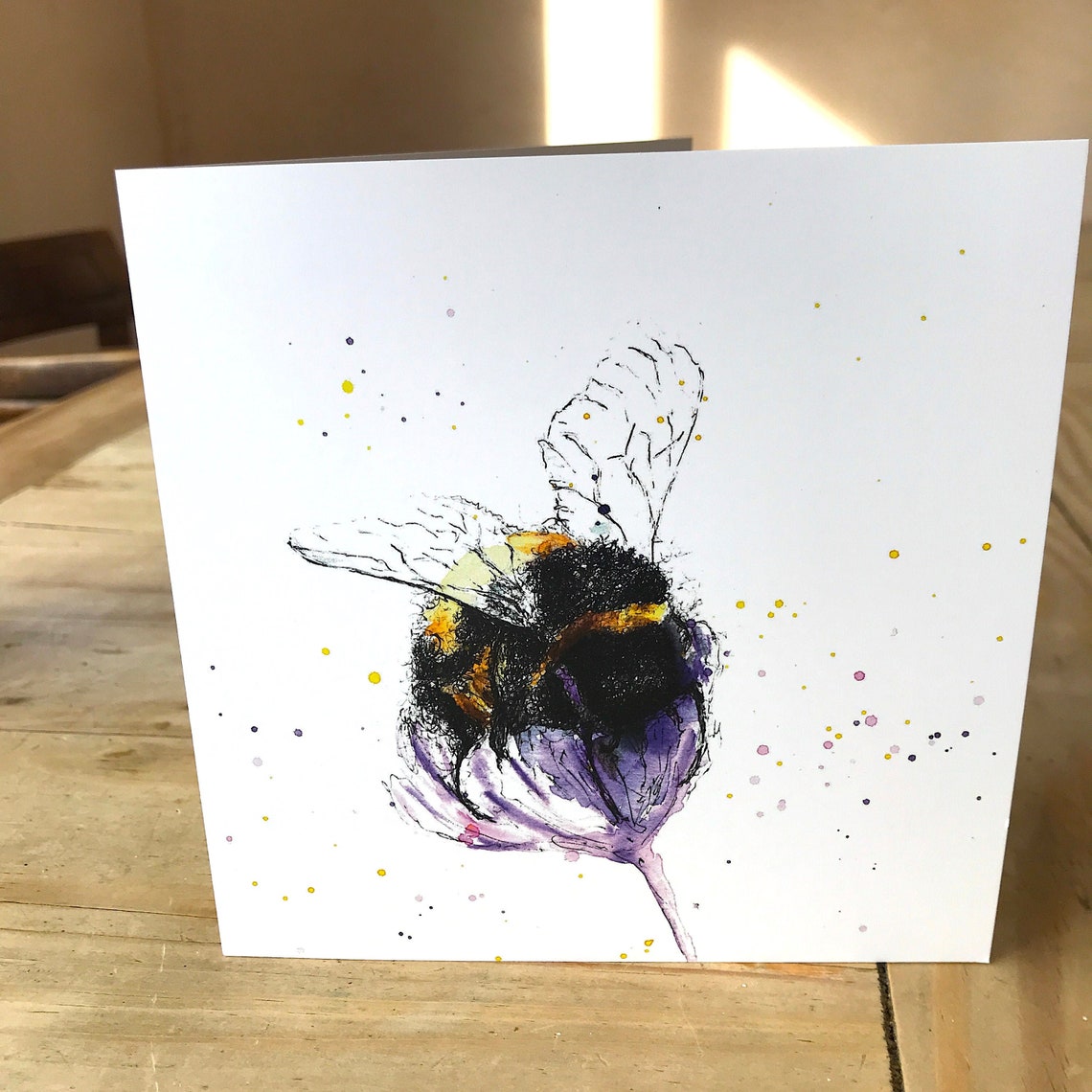 Bumble Bee Card Pretty Bee Card Bee Lovers Card Blank - Etsy