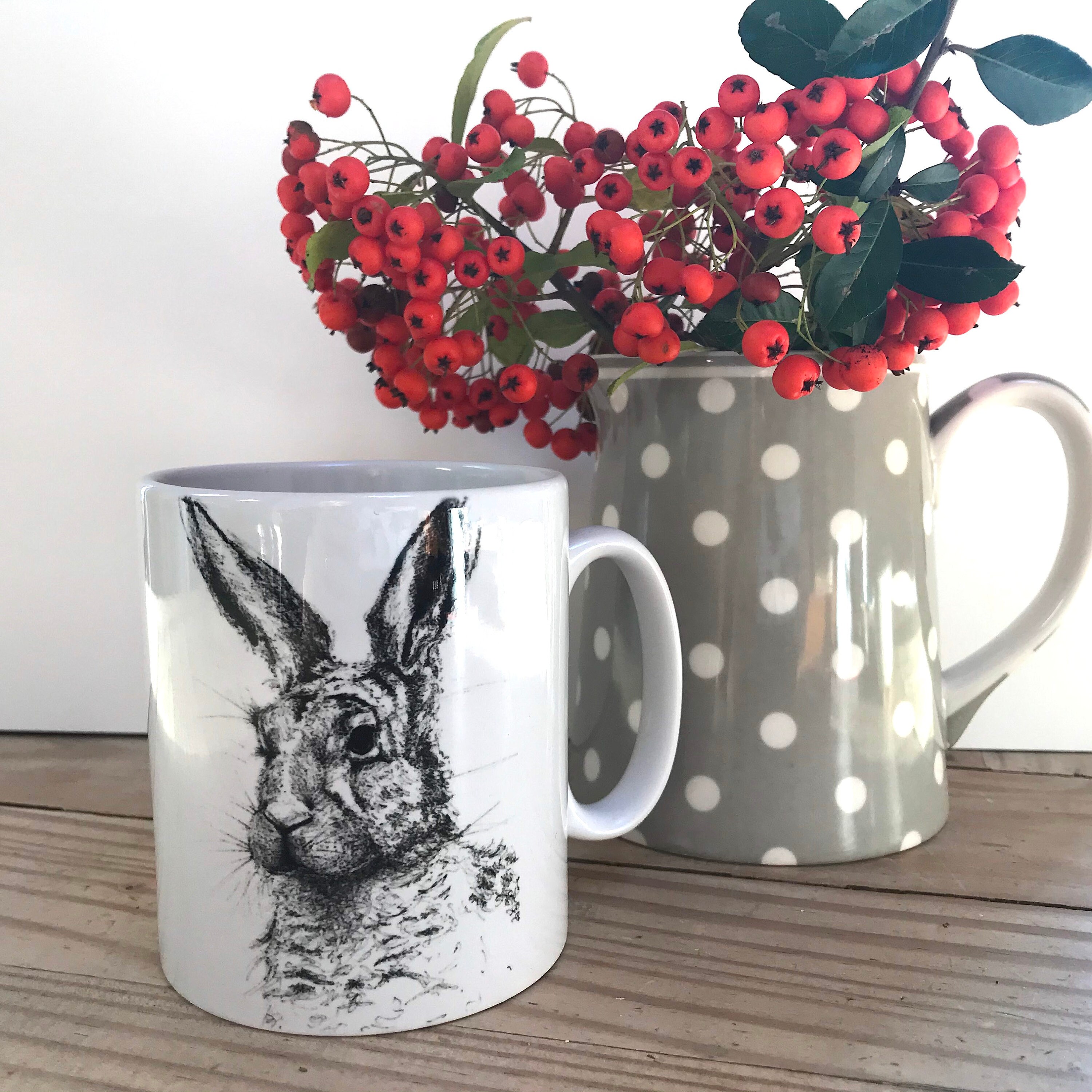 Hare Mug Hare Gift Rabbit Mug Rabbit Gift | Etsy
