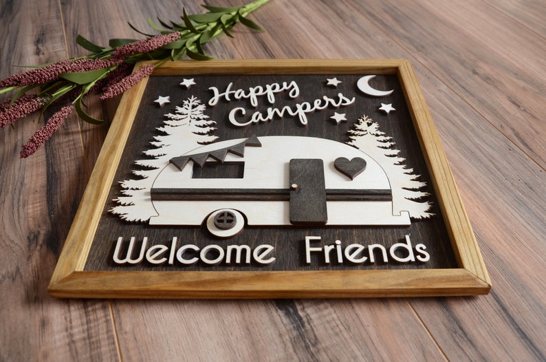 Personalized Happy Campers Sign Camping Wall Decor RV | Etsy
