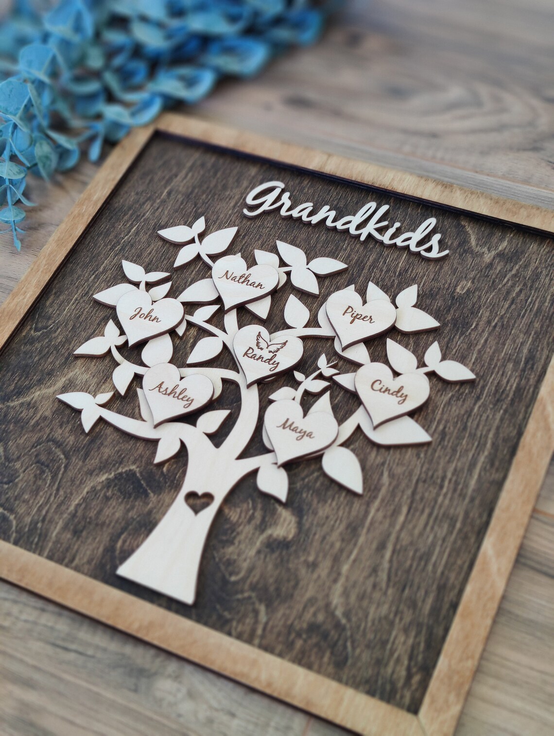 Personalized Family Tree Keepsake Wooden Wall Art Christmas - Etsy