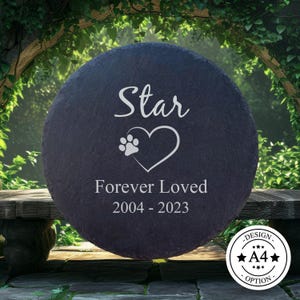 Engraved Pet Memorial Stone Slate for Garden Dog Loss Personalized Gift ...