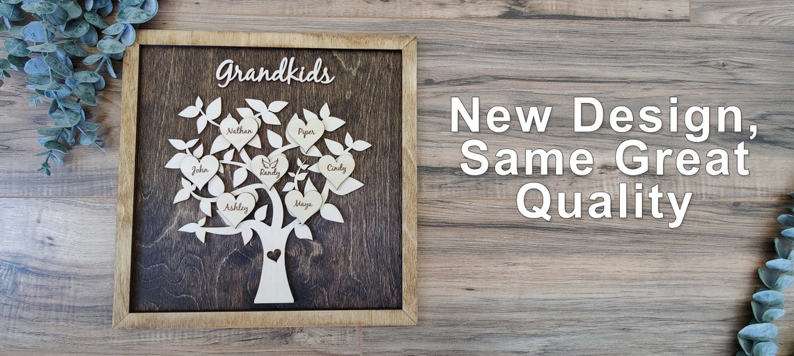 Personalized Family Tree Keepsake Wooden Wall Art Christmas - Etsy