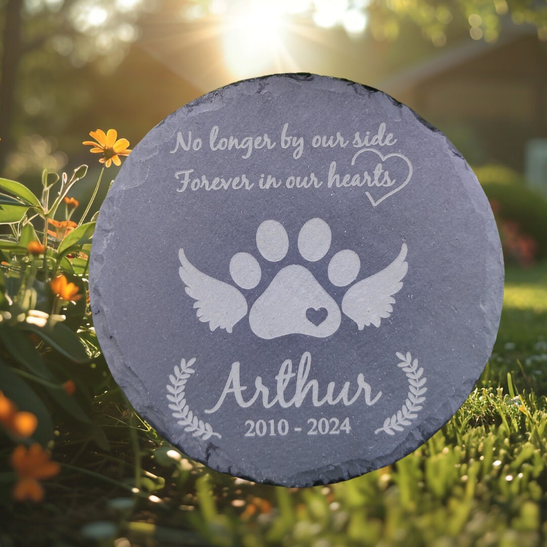 Engraved Pet Memorial Grave Stone Slate Personalized Custom Tribute for ...