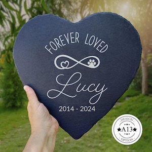 Engraved Pet Memorial Stone Slate for Garden Dog Loss Personalized Gift ...