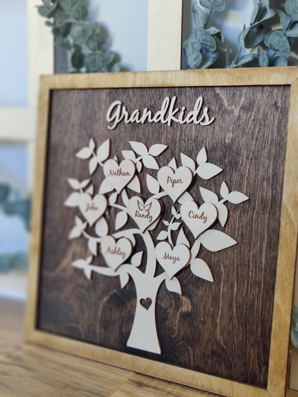 Personalized Family Tree Keepsake Wooden Wall Art Christmas - Etsy