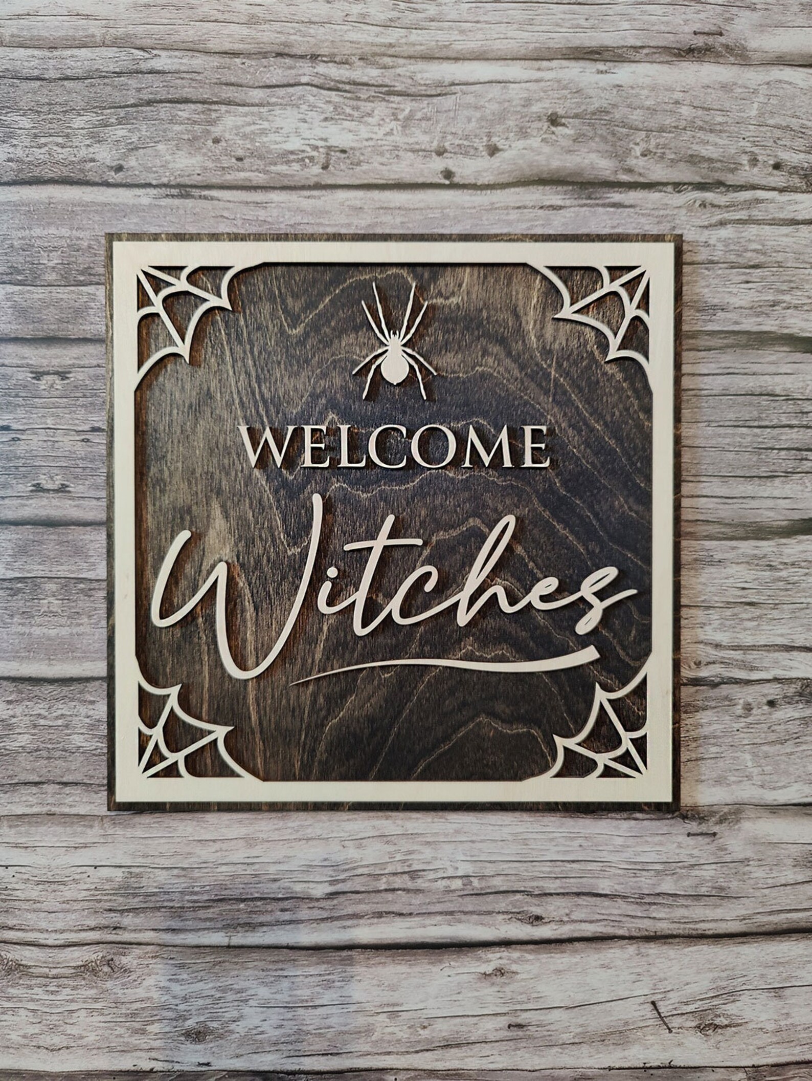 Halloween Welcome Witches Wooden Sign Modern Farmhouse Spooky - Etsy