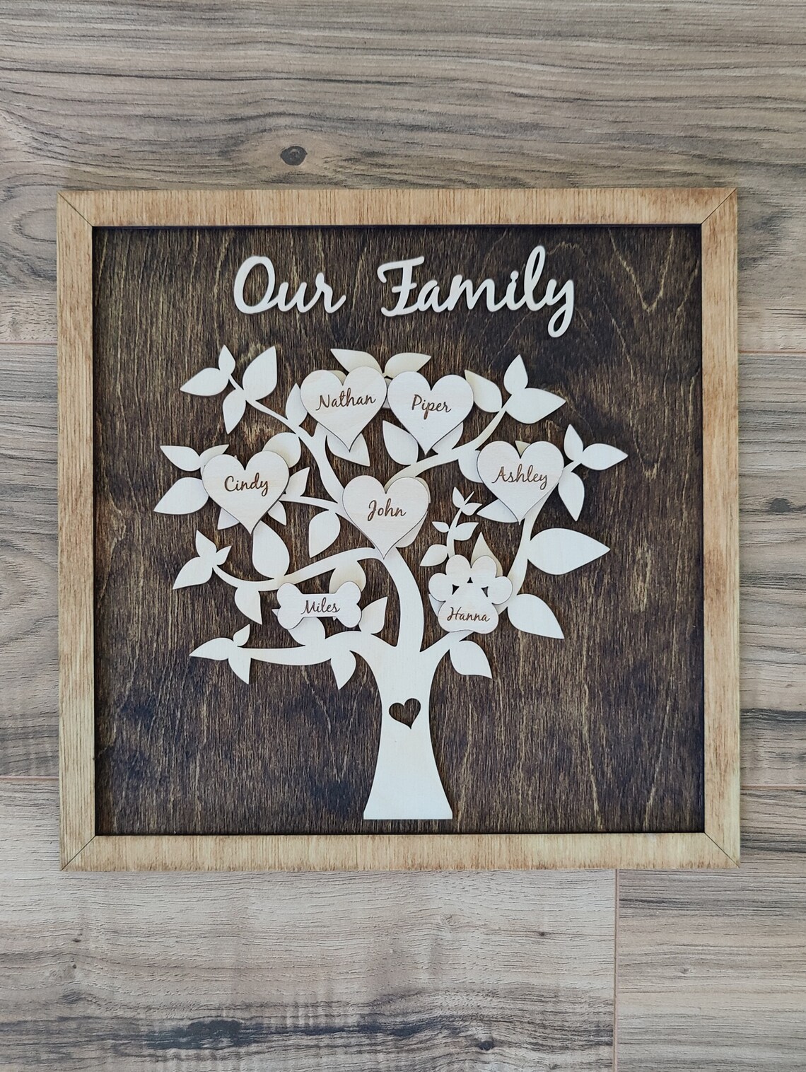 Personalized Family Tree Keepsake Wooden Wall Art Christmas - Etsy