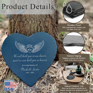 Memorial Stone Personalized Sympathy Gift Real Slate Poem Keepsake ...