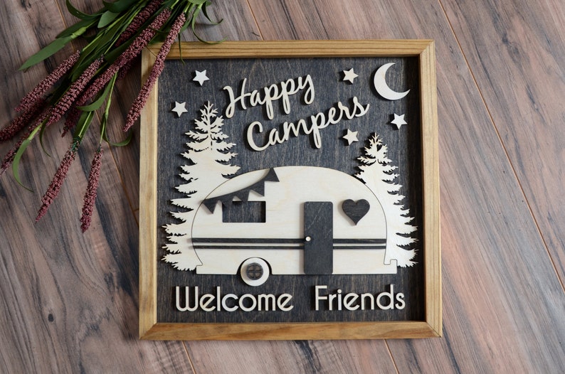 Personalized Happy Campers Sign Camping Wall Decor RV | Etsy