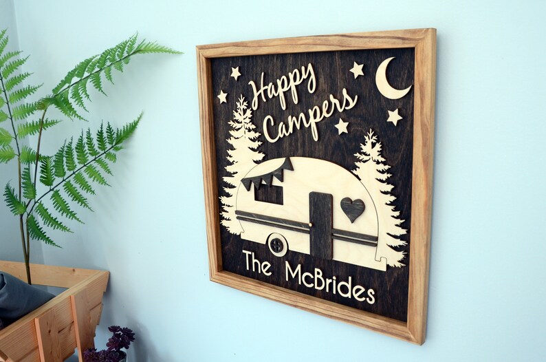Personalized Happy Campers Sign Camping Wall Decor RV | Etsy