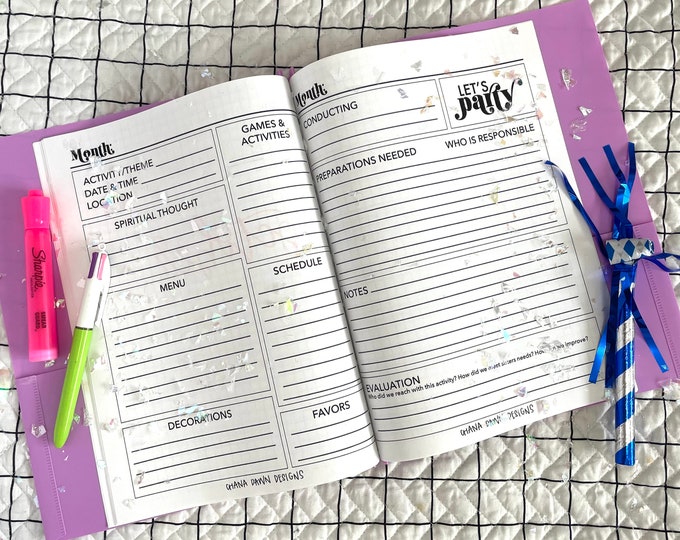 Relief Society Activities Planner - Etsy