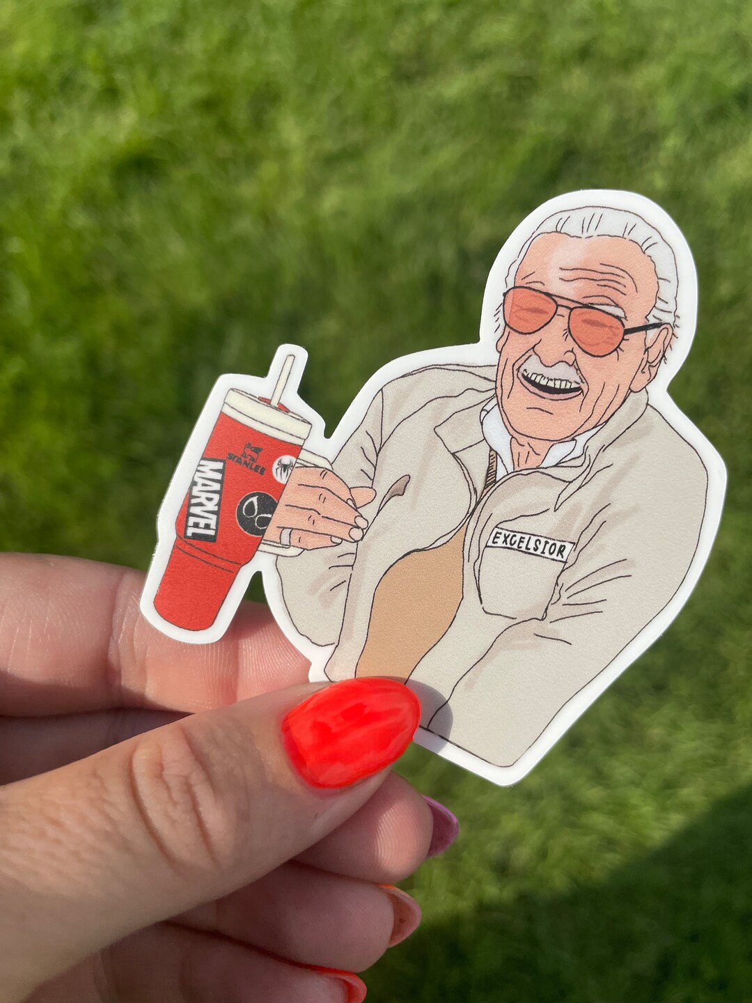 Stan Lee Holding a Stanley Cup Vinyl Sticker - Etsy