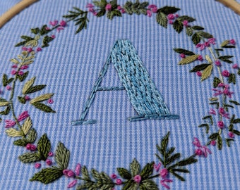 Hand stitch monogram | Etsy