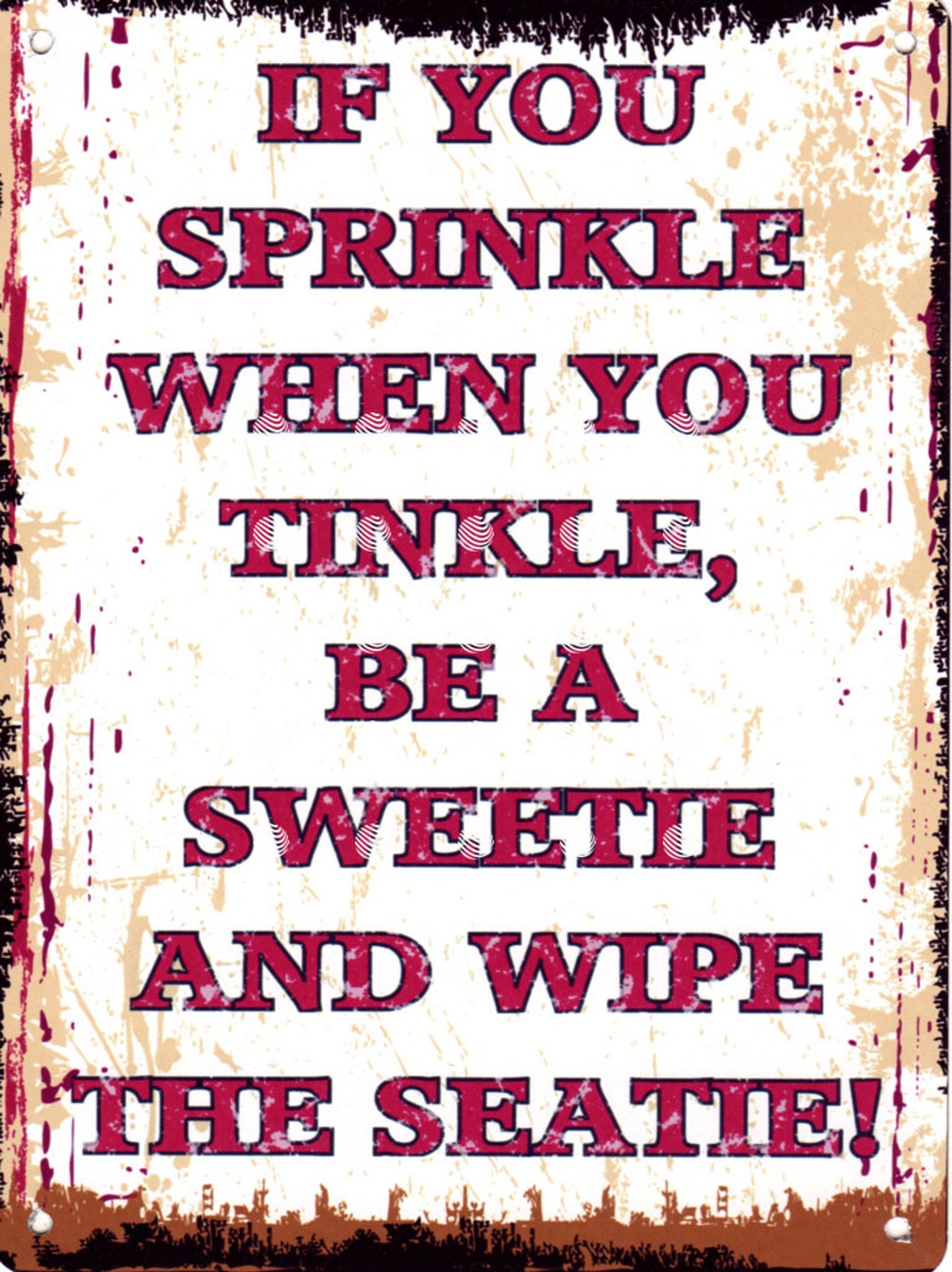 If You Sprinkle when you tinkle Metal wall sign retro vintage | Etsy
