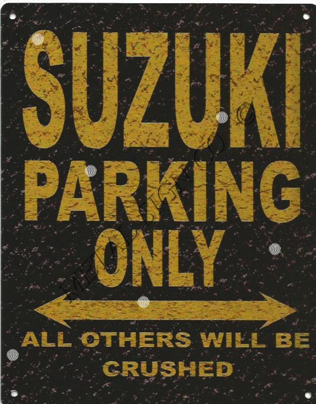 Suzuki Parking Only Sign: Retro Metal Wall Art - Etsy UK