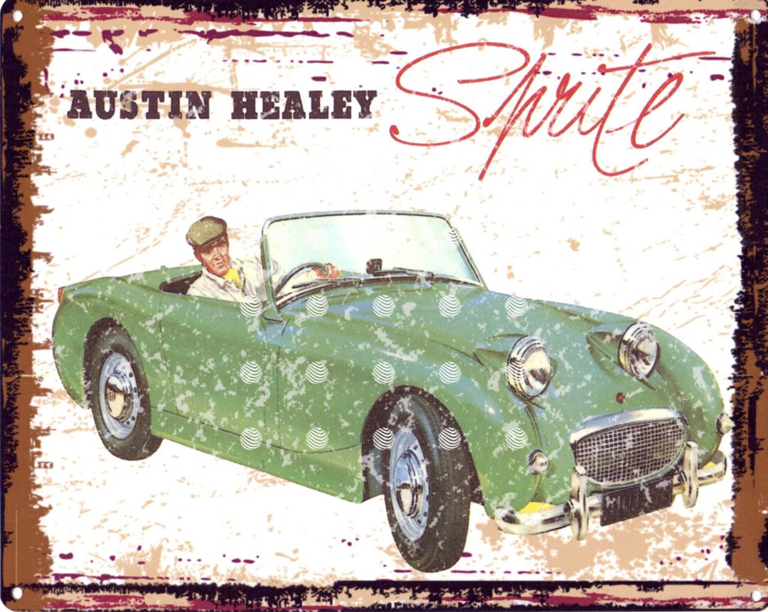 Austin Healey Sprite, Garage Car Metal Wall Sign, Retro Vintage Style ...