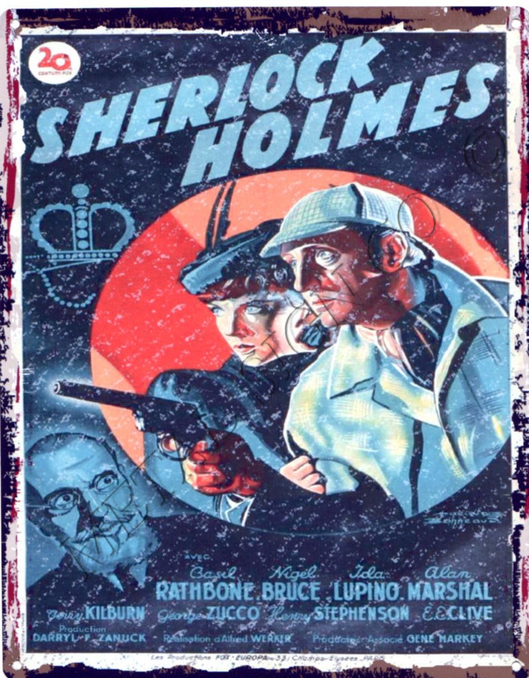 Sherlock Holmes Movie Poster Metal Sign: Retro Vintage Style - Etsy