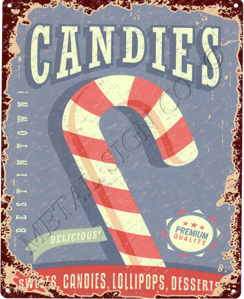Candies Candy Shop Sweet Shop Sign Retro Vintage Style Cafe - Etsy