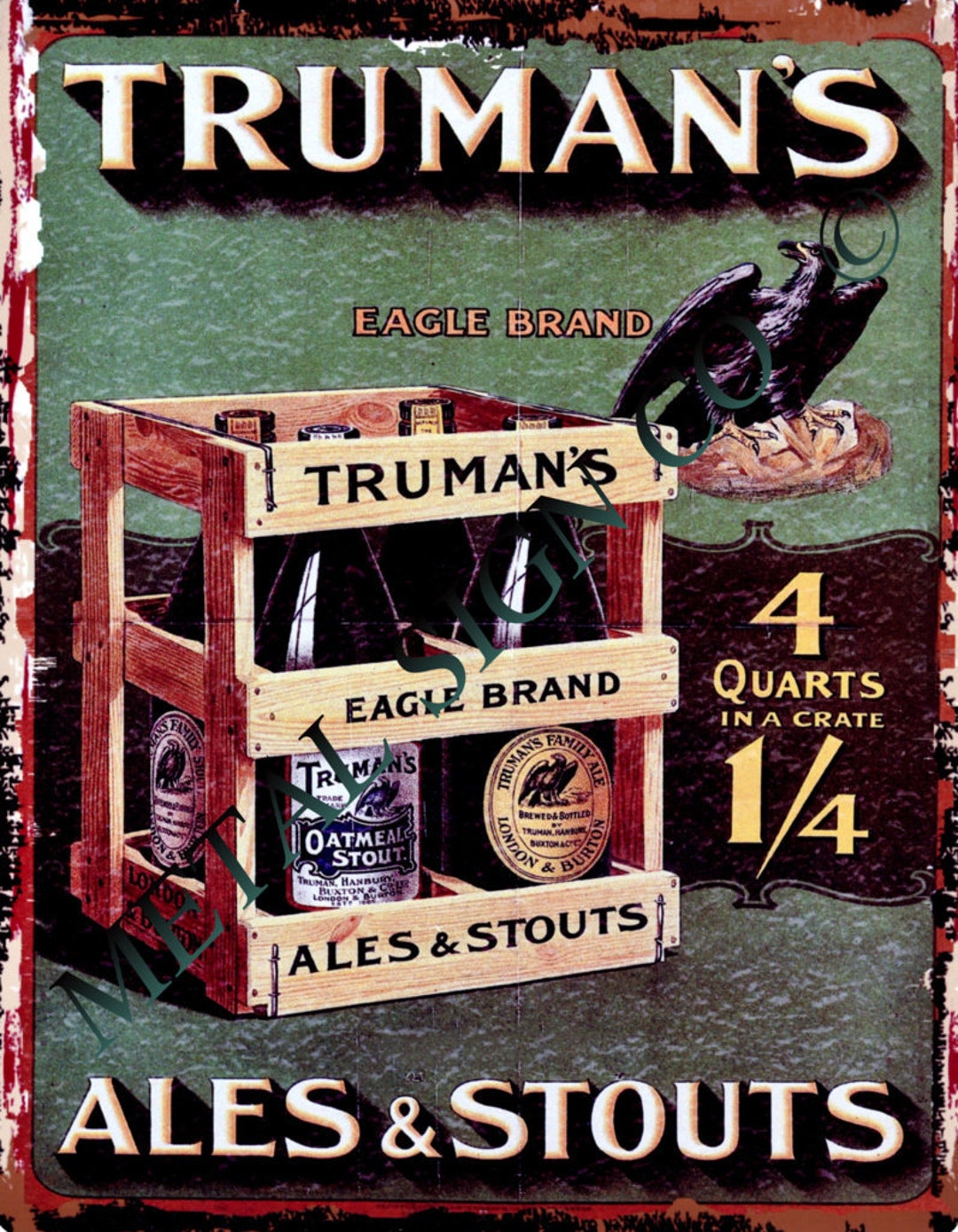 Trumans Stout in Bottles Ale Metal Wall Sign Food Advert Retro Vintage ...