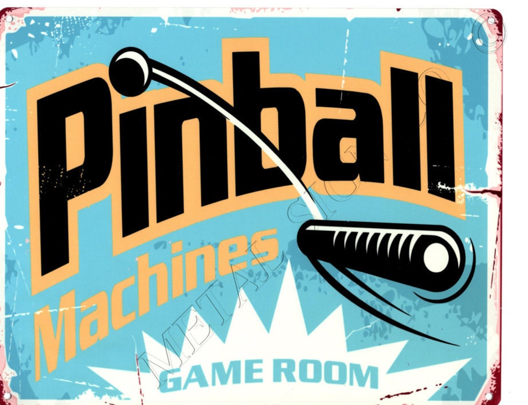 Pinball Machines , Metal Wall Sign, Retro Vintage Style, Pub, Shed ...