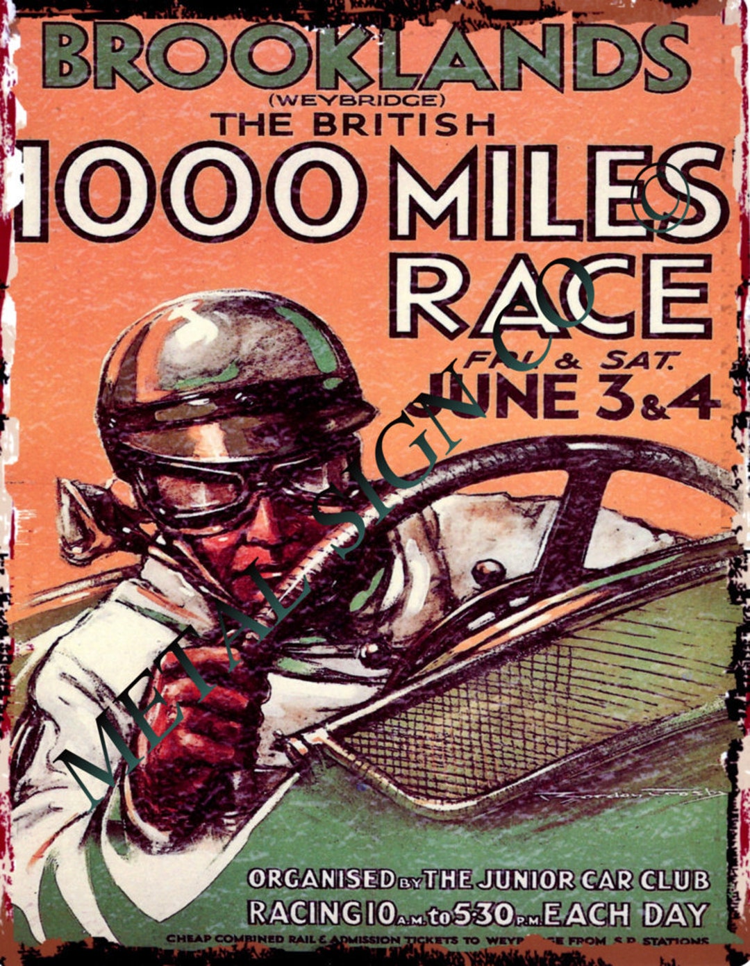 Brooklands 1000 Miles Race Metal Sign: Vintage Motorsport Wall Art - Etsy