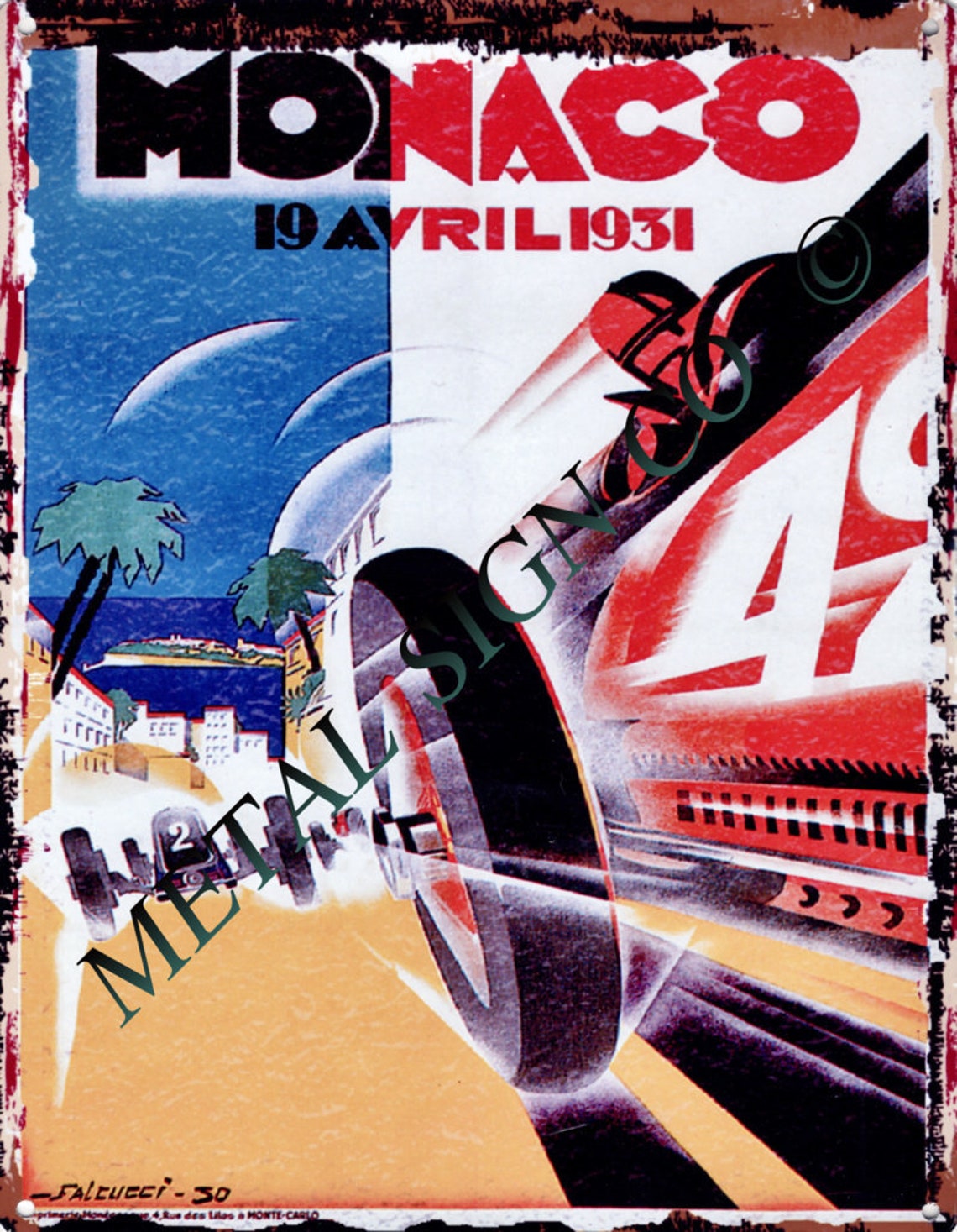 Monaco grand prix 1931 metal wall sign cafe coffee shop pub - Etsy.de