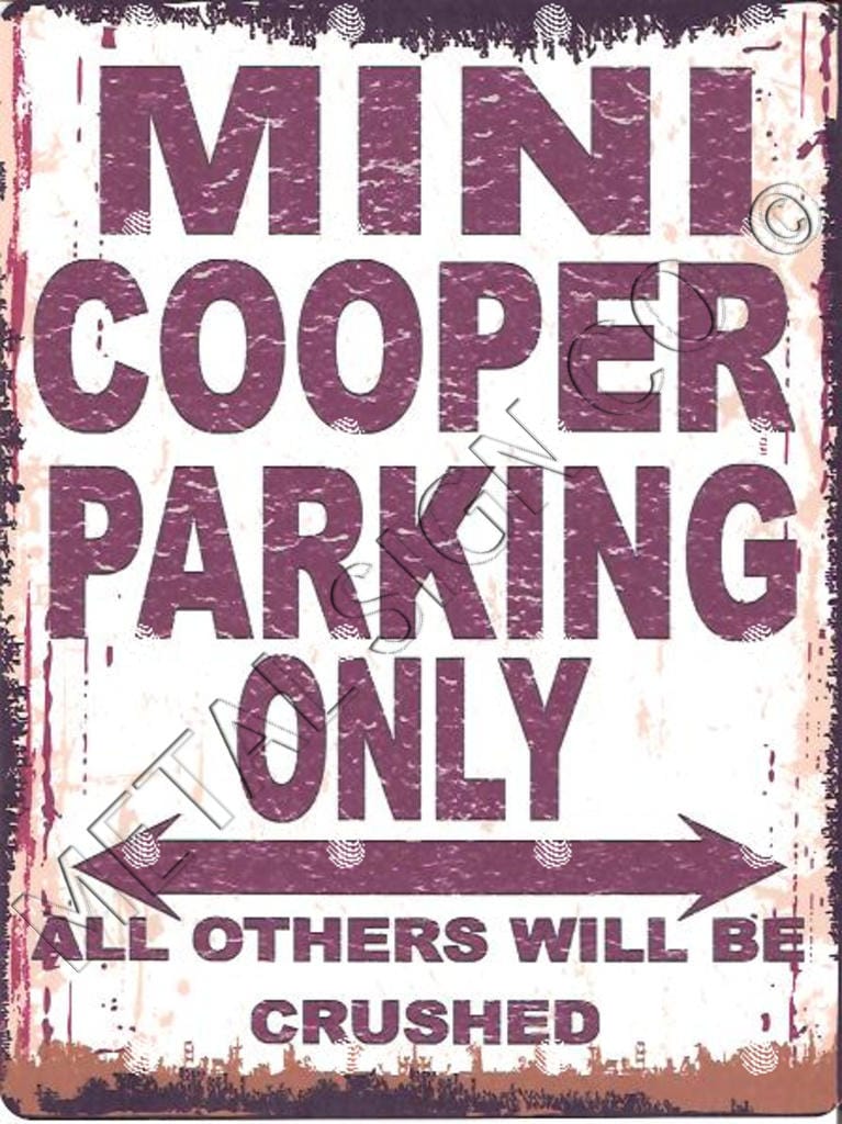 Mini Cooper Classic Car Parking Sign Shed Garage Games Room | Etsy