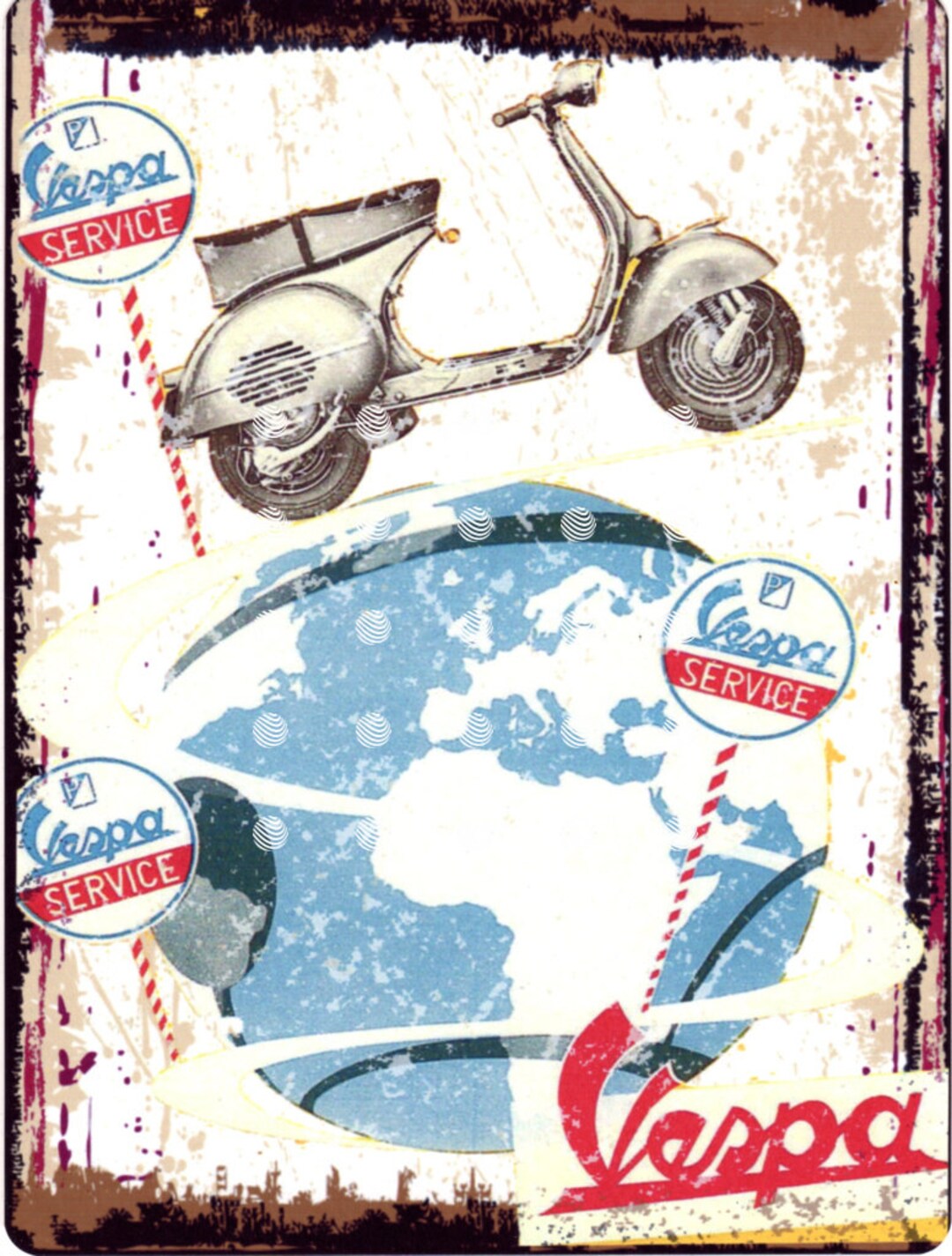 Vespa,garage Sign, Retro Vintage Style Cafe Coffee Shop Pub Bar,shed ...