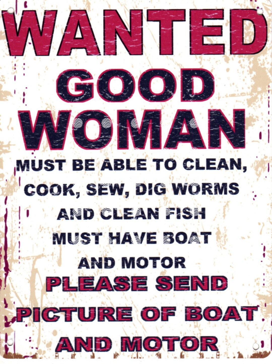 Wanted Good Women Metal Wall Sign, Retro Vintage Style, Funny, Pub ...